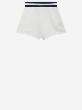 Autry Womens Cotton Shorts With Logo White
