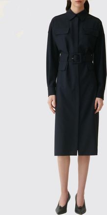 Fabiana Filippi Midi-Hemdblusenkleid aus Wollmischung mit Tailleng&uuml;rtel