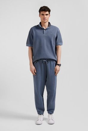 Eden Park Polo Manches Courtes Unisexe En Piqu&eacute; Coton Gris Surteint Coupe Oversized