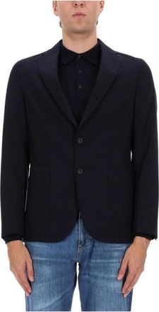 HUGO BOSS Homme, Vestes, Bleu, Taille: 3XL Blazer &agrave; deux boutons et revers crant&eacute;