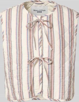 Marc O'Polo Denim Weste mit Steppn&auml;hten und Schn&uuml;rung