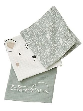 Vertbaudet Lot de 3 Langes en Gaze de Coton dans Les Bois Multicolore TU