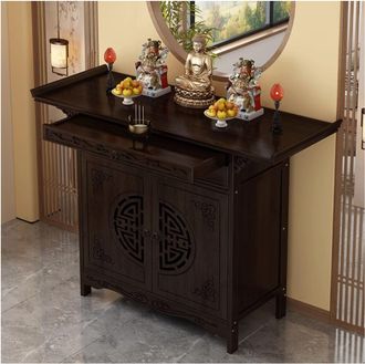 Generic Altarschrank aus Bambus mit Schublade und Ablage, chinesischer Opferaltar mit Aufbewahrung f&uuml;r R&auml;ucherst&auml;bchen und Gebetsutensilien, f&uuml;r Wohnzimmer un