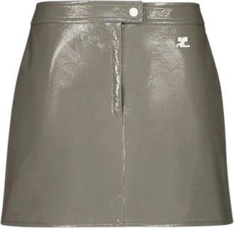 Courr&egrave;ges Femme, Jupes, Gris, Taille: 36 FR Mini-jupe Reedition