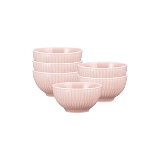 SELTMANN WEIDEN Amina Rosé Dipschalen 6er Set, 8 cm, Kleine Snackschälchen mit dezentem Relief-Muster, Spülmaschinen- und Mikrowellenfest, Porzellan, Rosa