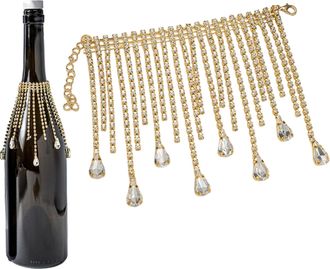 Generico Weinflaschen-Dekoration | 9,1 cm (3,6 Zoll) Strass Tassel verstellbar Weinflasche Charm | F&uuml;r Hochzeiten, Parties, Feiern, Geburtstage, Heimtisch & Di