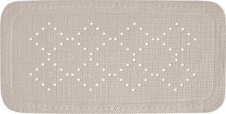 Spirella Badewannenteppich aus PVC-Schaum Modell Alaska - Rutschfester Badeteppich mit Saugnäpfen + Anti-Schimmel-Abflusslöcher - Taupe - 71 x 36 cm - Badacces