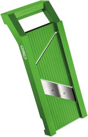 GSD G S D Haushaltsger&auml;te Universal-Gem&uuml;sehobel mit 3 Eins&auml;tzen aus Kunststoff in Gr&uuml;n zum Schneiden in verschiedene Scheibenst&auml;rken Rostfreies Stahlmesse
