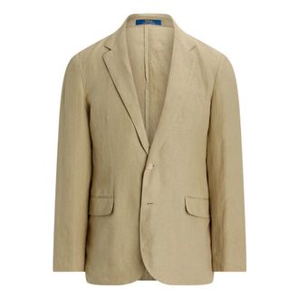 Ralph Lauren Homme, Vestes, Beige, Taille: 2XS Veste de costume en lin coupe Soft Modern