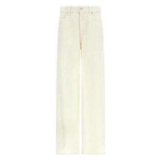 Brunello Cucinelli Elastische Bundfaltenhose mit Taschen - - Jeans - Damen - Wei&szlig; - XL