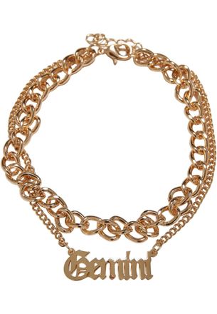 Urban Classics Unisex Fu&szlig;kettchen Zodiac Golden Anklet, Farbe gemini, Gr&ouml;&szlig;e L/XL