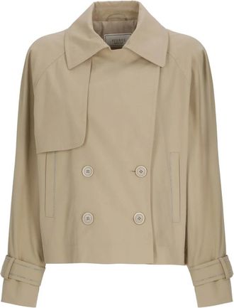 PESERICO Femme, Manteaux, Brun, Taille: 38 FR Double Breast Trench