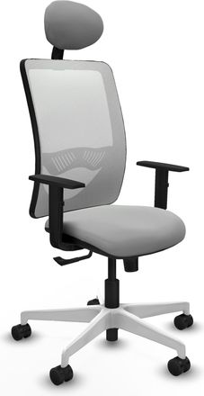 Piqueras y Crespo Neigbarer Schreibtischstuhl Zulema mit 1D-Armlehnen, h&ouml;henverstellbarer Lendenwirbelst&uuml;tze und festem Kopfteil, ausgestattet mit 3 Positionen und Schn