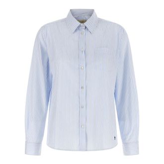 Max Mara Femme, Blouses et Chemises, Bleu, Taille: 40 FR Bahamas Striped Cotton Poplin Shirt