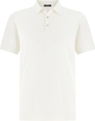 Boggi Milano Homme, Pulls, Blanc, Taille: 2XL Polo Maille en Coton et Soie