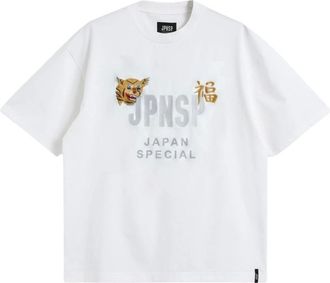 TAION Taion, Homme, Tops, Blanc, Taille: L T-Shirt Broderie Avant