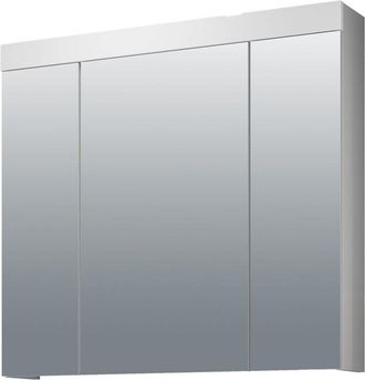 Trendteam Devon Armoire de toilette murale avec miroir, 3 portes, blanc, miroir en verre