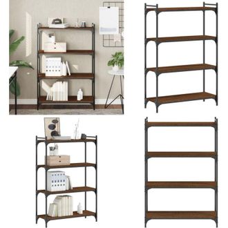 vidaXL Vidaxl - B&uuml;cherregal 4 B&ouml;den Braun Eiche-Optik 80x30x120cm Holzwerkstoff - Buche Regal - B&uuml;cherregal - Wohnraumorganisation - Regal Braun