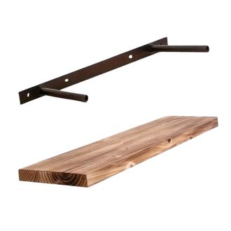 Generic Rustikales schwebendes Regal aus Massivholz, 40 x 15 x 2 cm, Wandregal f&uuml;r B&uuml;cher, Rahmen, Pflanzen und Ornamente f&uuml;r Wohnzimmer, Flur, Badezimmer ode