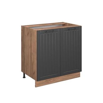 Vicco Meuble Bas de Cuisine Fame-Line, Gris fonc&eacute;, 80cm avec &eacute;tag&egrave;re, PT Anthracite