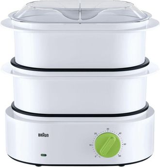 Braun Tribute Collection FS 3000 Dampfgarer Wei&szlig; Gr&uuml;n