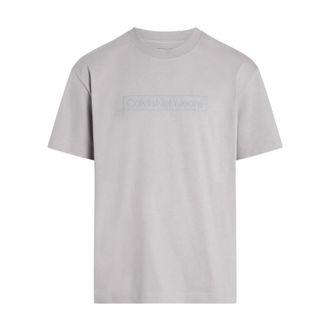 Calvin Klein Jeans Herren Besticktes T-Shirt - - Tops - Herren - Grau - L