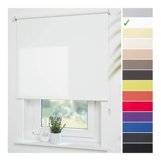Liedeco Rollo, Fenster Rollo, Kettenzug-Rollo / 092 x 180 cm (Breite x Höhe), Weiß/lichtdurchlässig, Blickdicht/viele Farben, Größen und Typen/Breiten 60-200 
