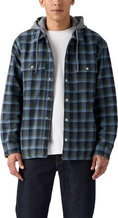 Levi's Herren Francisco Sherpa-Flannel-Jacke Beau Plaid Sunset Blue Blues M