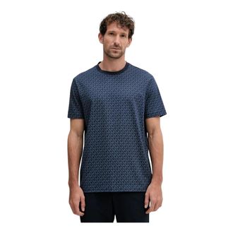 Michael Kors Homme, Tops, Bleu, Taille: L T-shirt en jersey de coton avec logo signature