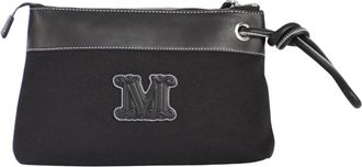 Max Mara Femme, Sacs, Noir, Taille: ONE Size Sac bandouli&egrave;re en toile et cuir