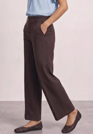 Street One Stoffhose STREET ONE, Damen, Gr. 32, L&auml;nge 26, braun (ruby vine), Stoff, 61% Viskose, 32% Polyamid, 7% Elasthan, unifarben, comfort fit 7/8-L&auml;nge, Hos