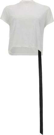 Rick Owens Femme, Tops, Blanc, Taille: 38 FR T-Shirt Col Rond