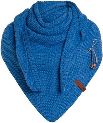 Knit Factory Coco Ch&acirc;le Tricot&eacute; - Foulard Triangle - Foulard femme pour lautomne et lhiver - &Eacute;charpe Femme - Ch&acirc;le Femme - 100% Fabriqu&eacute; en Europe - Cobalt - 190x8