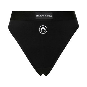 Marine Serre Slip mit Crescent Moon-Stickerei - - Underwear - Damen - Schwarzk - S