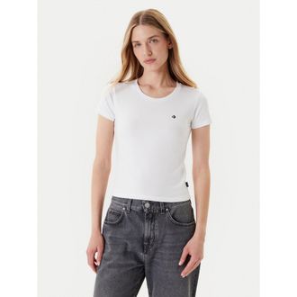 Converse T-Shirt 10027252-A01 Wei&szlig; Slim Fit