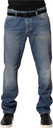 Jeckerson Homme, Jeans, Bleu, Taille: W38 Jean Droit en Denim Taille Moyenne