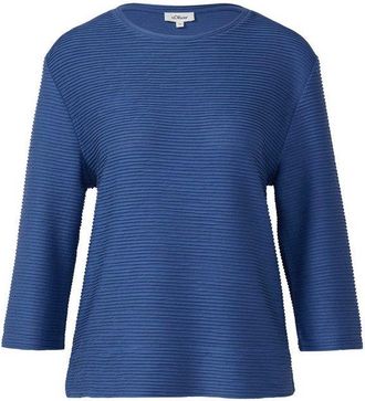 s.Oliver 3/4 Arm-Pullover Sweatshirt Leichtes Sweatshirt mit Struktur