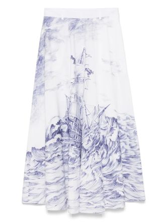 Moschino x Popeye and Olive jupe longue Oyl &agrave; imprim&eacute; graphique - Blanc