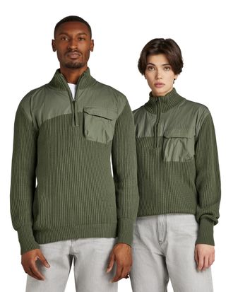 G-Star RAW Herren Unisex Army Half Zip Strickpullover, Gr&uuml;n (lt Hunter D22084-C868-8165), XL