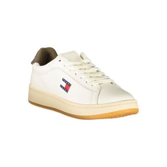 Tommy Hilfiger Colorblock Leather and Polyurethane Sneaker - White