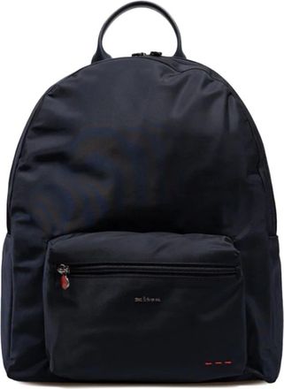 Kiton Sac &agrave; dos zipp&eacute; logo - Homme - Sacs - Bleu - Taille: ONE Size