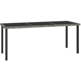 vidaXL Garten-Esstisch Grau 180x70x73 cm Poly Rattan Vidaxl