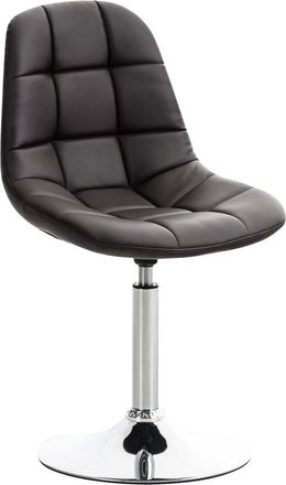 Clp Lounger Emil mit Kunstlederbezug, Esszimmerstuhl mit gestepptem Sitz, Drehstuhl mit Trompetenfuß in Chromoptik, Farbe:braun