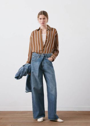 Mango Jean balloon taille normale bleu moyen - Femme - 32 - MANGO