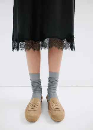 Mango Kombinierte Sneaker aus Rauleder sandfarben - Damen - 36 - MANGO