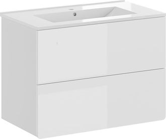 Vicco Badmöbel-Set Izan, Weiß Hochglanz, 2 Teile