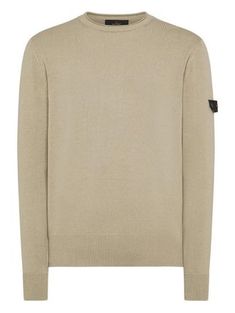 Peuterey pull &agrave; patch logo - Tons neutres