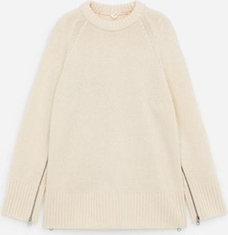 Arket Wollpullover Mit Rei&szlig;verschl&uuml;ssen -Wei&szlig;