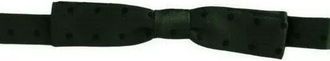Dolce & Gabbana Mens Green Dotted Silk Adjustable Neck Bow Tie