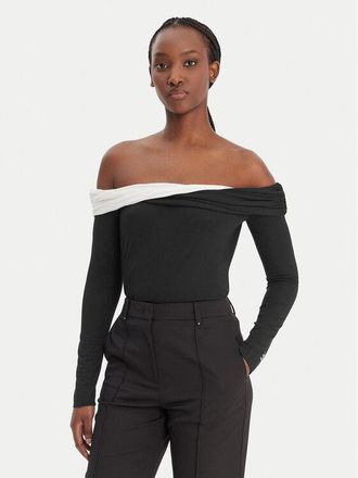 Karl Lagerfeld Bluse B1W17009 Schwarz Slim Fit